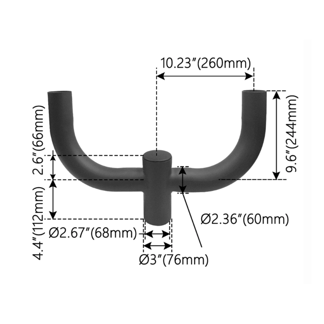 180° Double Bullhorn Light Pole Brackets - e2lighting