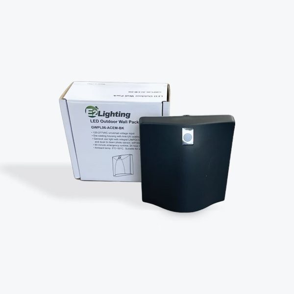 Mini Square Wall Pack With Emergency Battery Backup - Dark Bronze ...